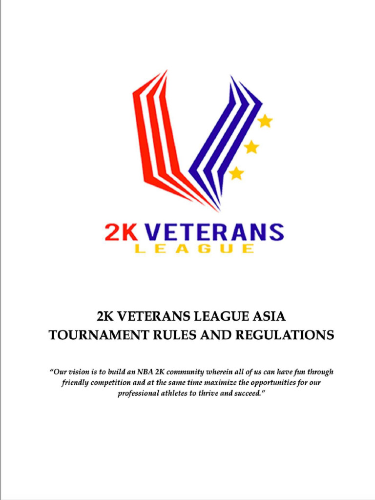 2K Veterans League Tournament Rules | PDF