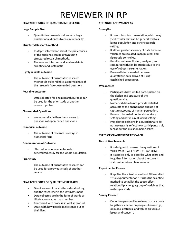 Reviewer in RDL 2 | PDF | Methodology | Quantitative Research
