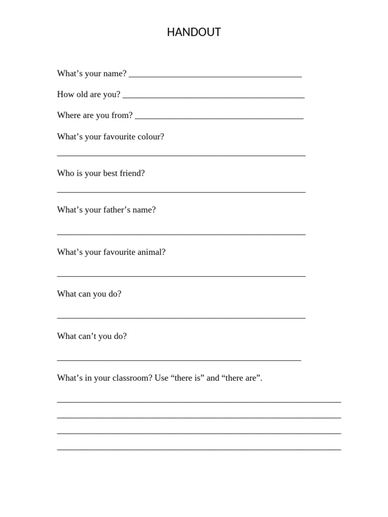 Student Information Handout | PDF