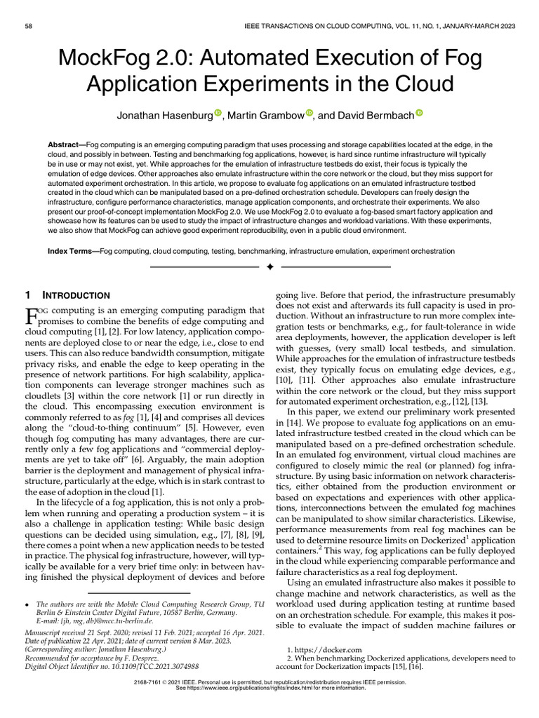 MockFog 2.0 Automated Execution of Fog Application Experiments in The ...
