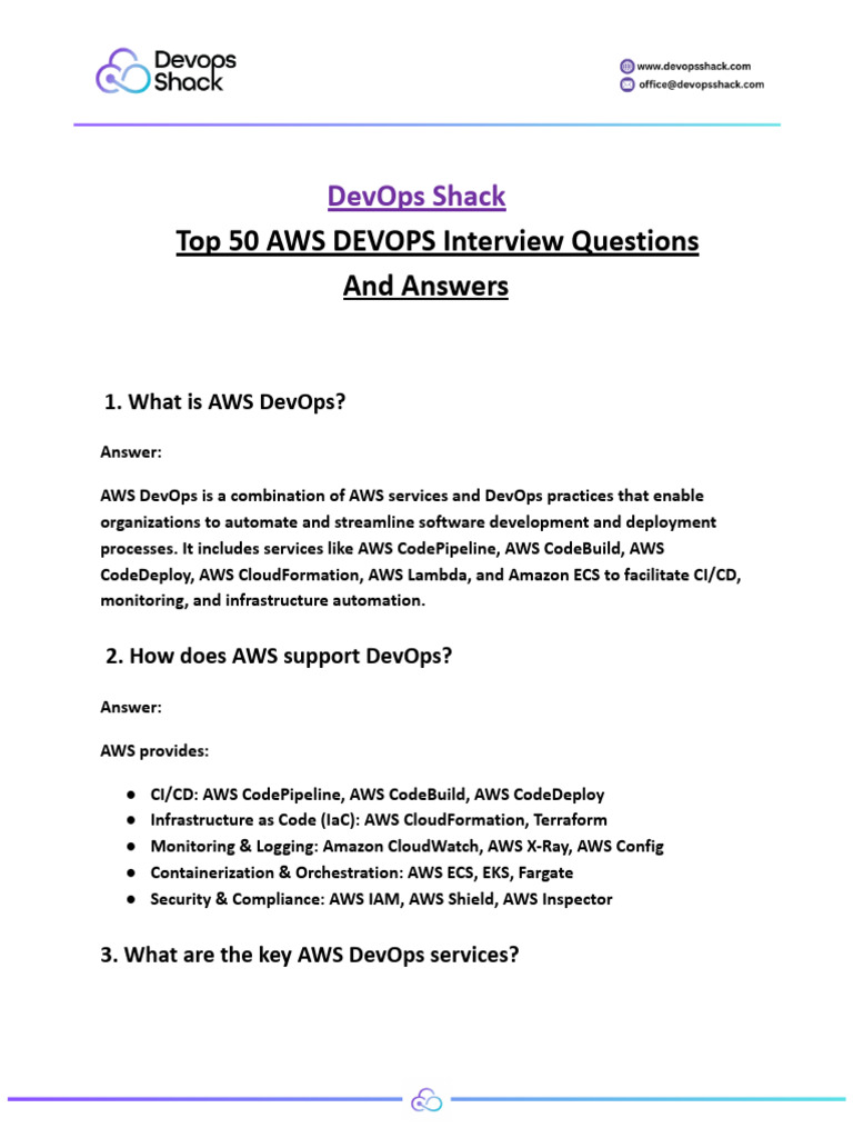 AWS DevOps Interview Questions & Answers | PDF | Amazon Web Services | Distributed Computing ...