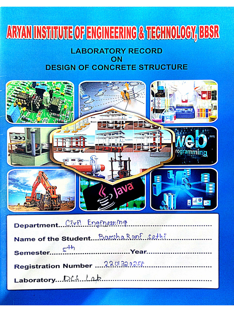 Design of Concrete Structure (Laboratory Record) | PDF