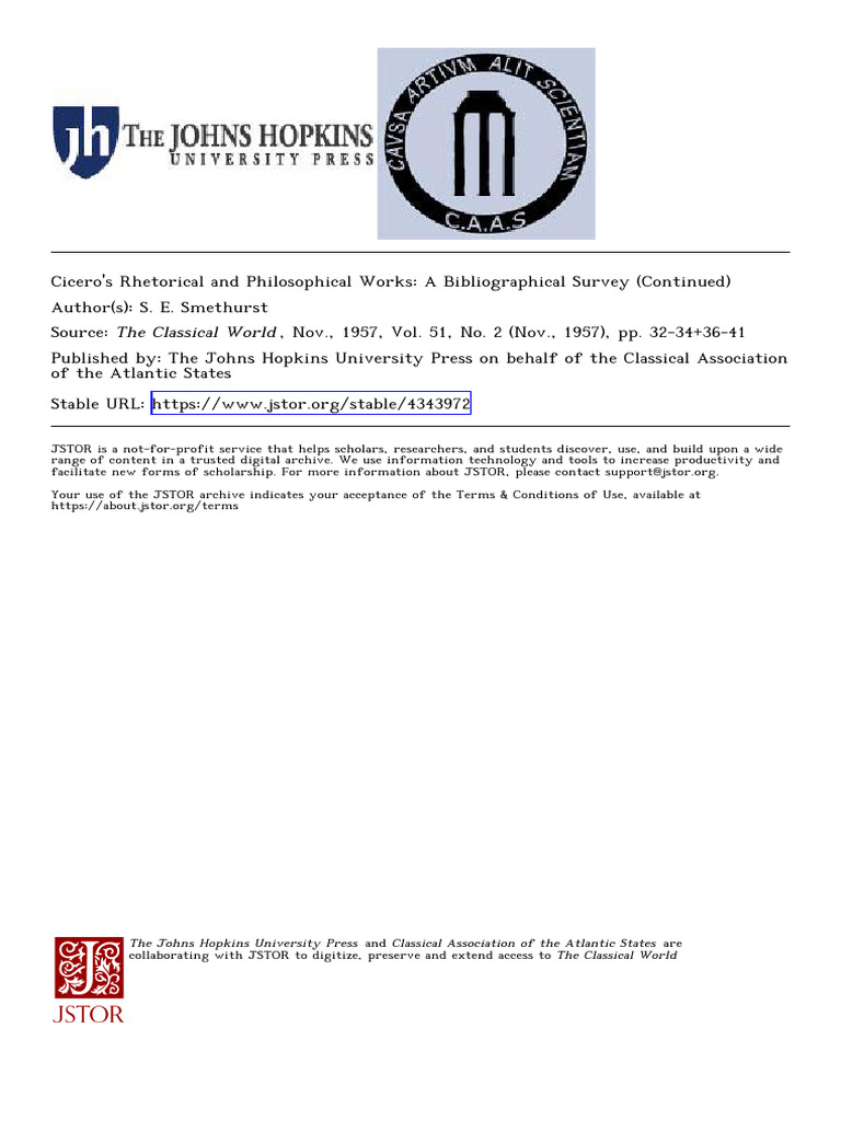Cicero's Rhetorical Works Overview | PDF | Rhetoric | Cicero