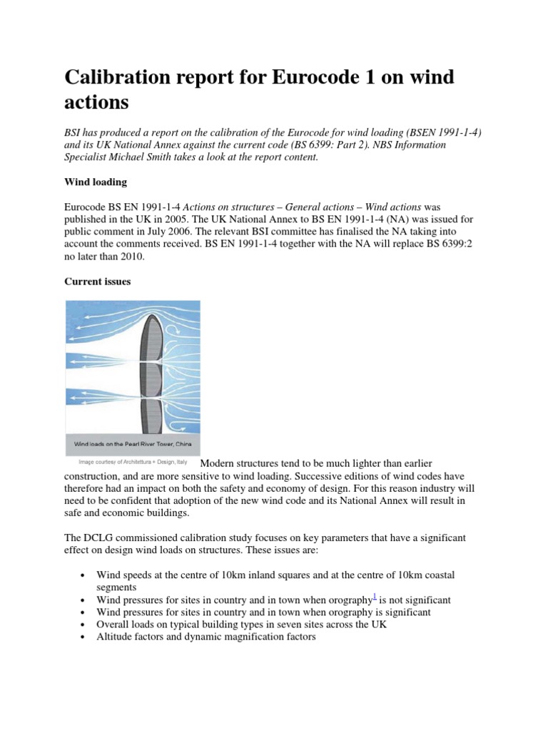 Calibration Report For Eurocode 1 On Wind Actions | PDF | Wound | Altitude