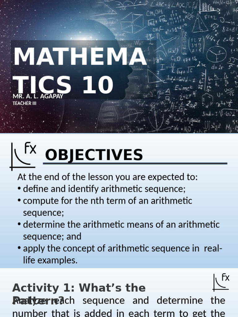 Math 10 Lesson 2(Arithmetic Sequence) | PDF | Sequence | Mathematics