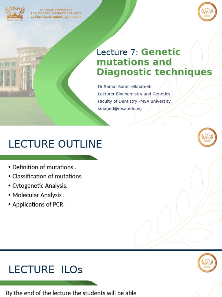 MSA Presentation Template - Mutations | PDF | Point Mutation | Mutation