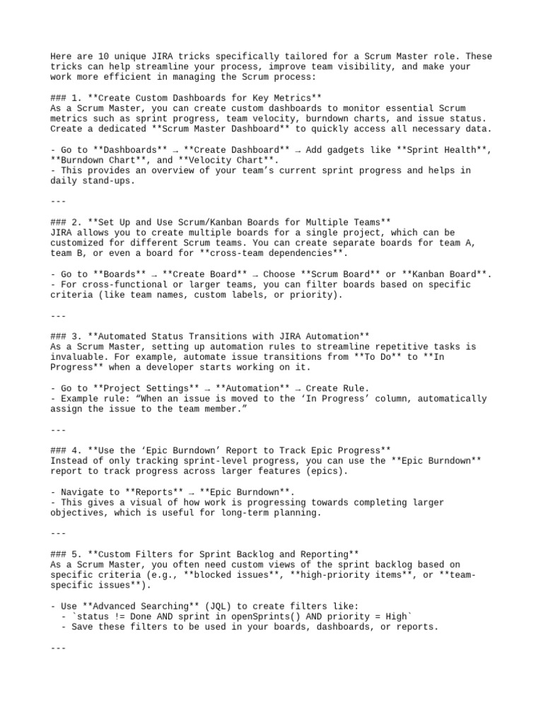 jira-tricks | PDF | Scrum (Software Development) | Computing