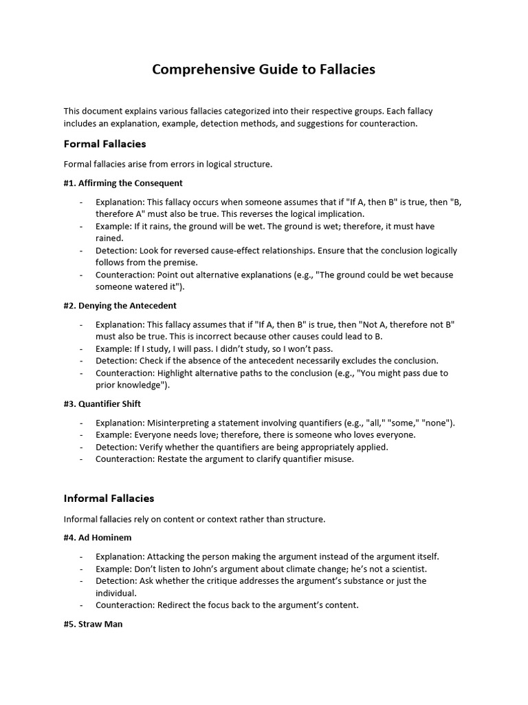Logical Fallacies Explained | PDF | Fallacy | Logical Consequence