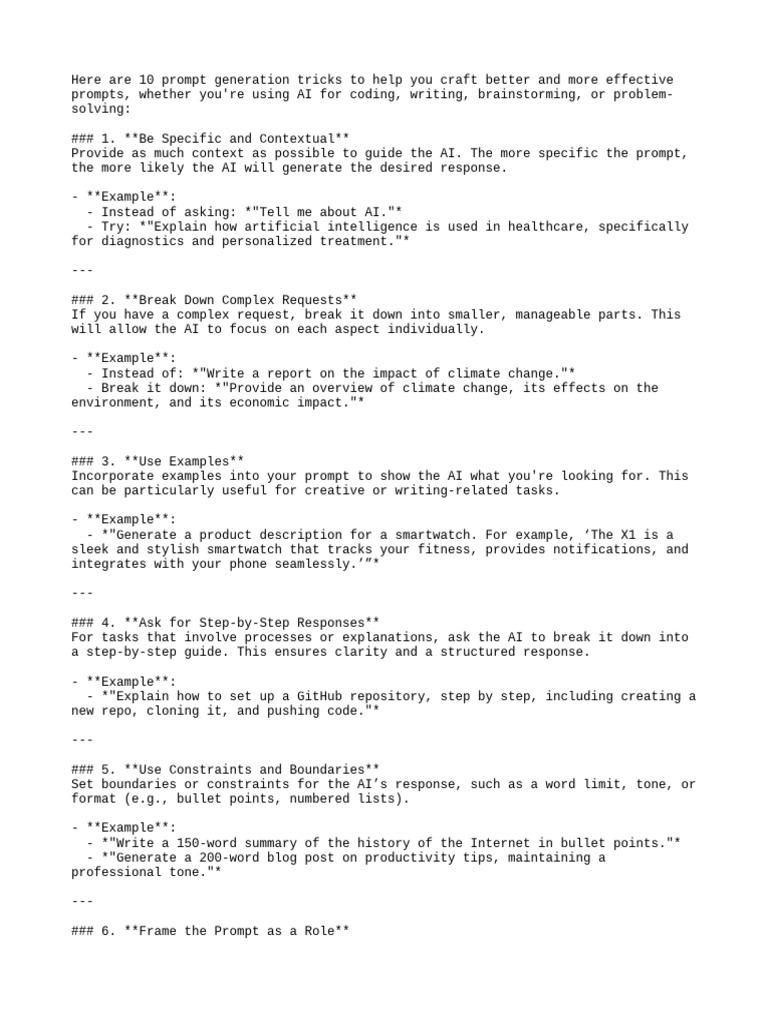 prompt-tricks | PDF | Artificial Intelligence | Intelligence (AI) & Semantics