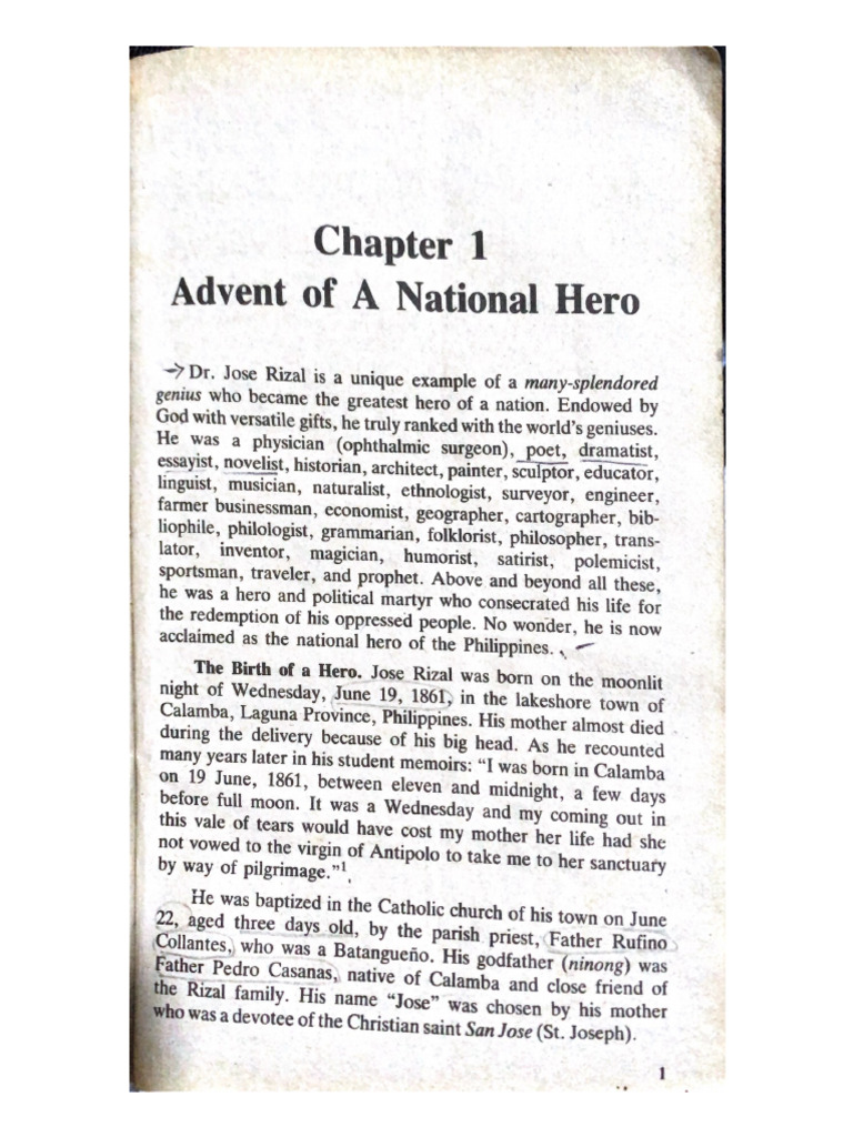 Rizal Chapter 1 and 2 | PDF