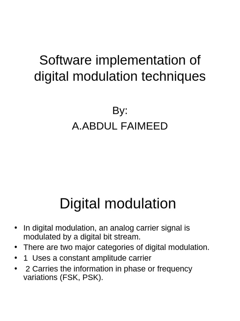 Software Implementation ABDUL | PDF | Modulation | Electrical Engineering