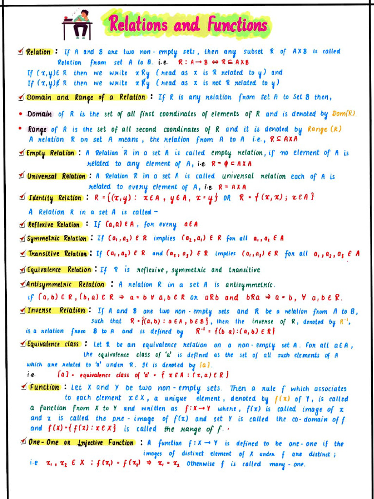Class 12 maths formulas and notes | PDF