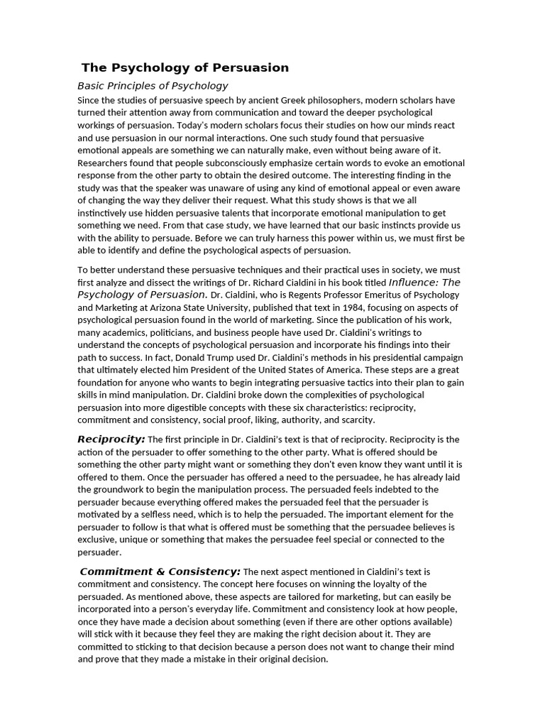 The Psychology of Persuasion | PDF | Persuasion | Psychology