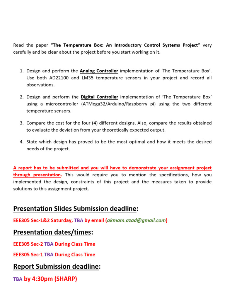 Control Systems: Temperature Box Project | PDF | Operational Amplifier | Equations