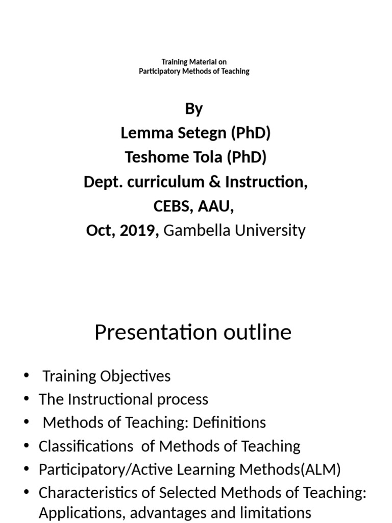 Training On Methods of Teaching | PDF | Learning | Methodology