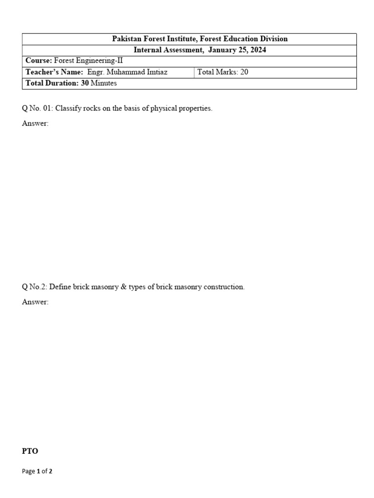 Forest Engineering II | PDF