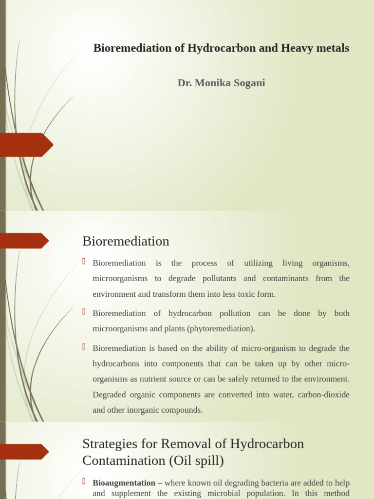 Bioremediation of hydrocarbons and heavy metals - microbes | PDF | Chemistry | Biology