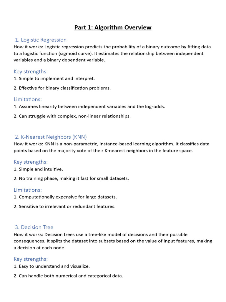 Key Machine Learning Algorithms Explained | PDF | Support Vector ...