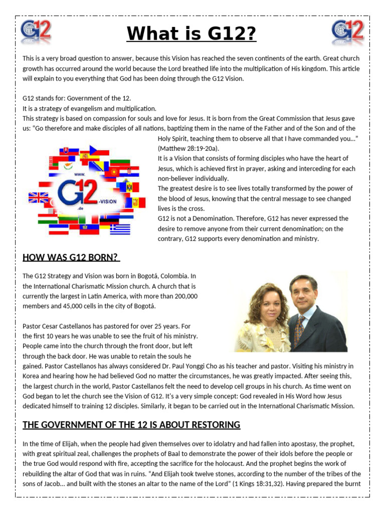 What is the G12 | PDF | Jesus | Disciple (Christianity)