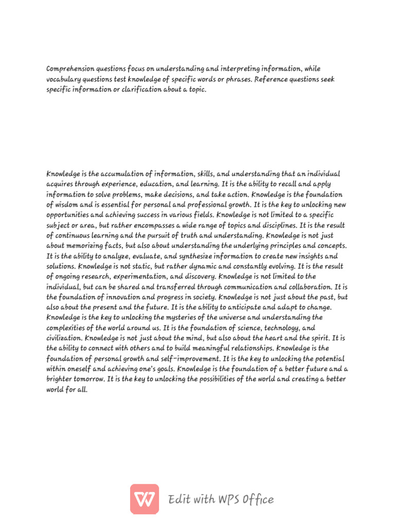 Nefisas Assignment | PDF | Knowledge | Reading Comprehension