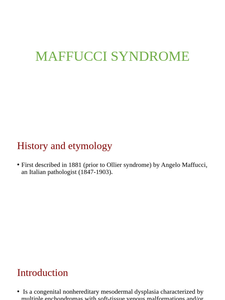 MAFFUCCI SYNDROME | PDF | Biopsy | Radiology
