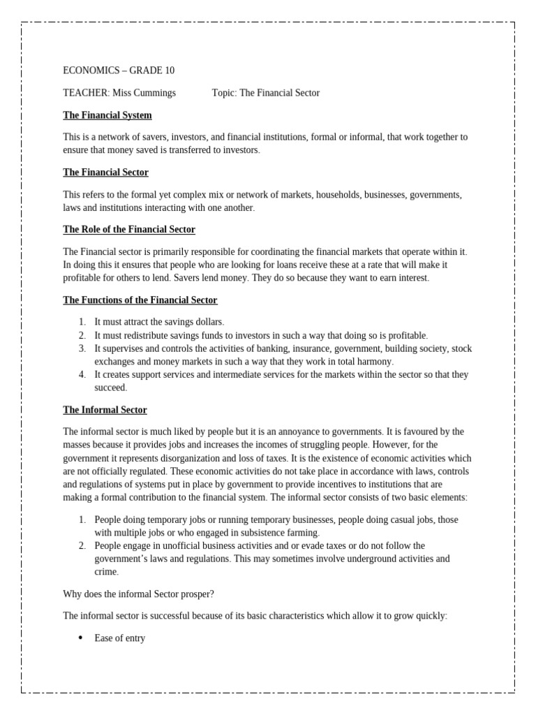 Economics The Financial System | PDF | Money | Value (Economics)