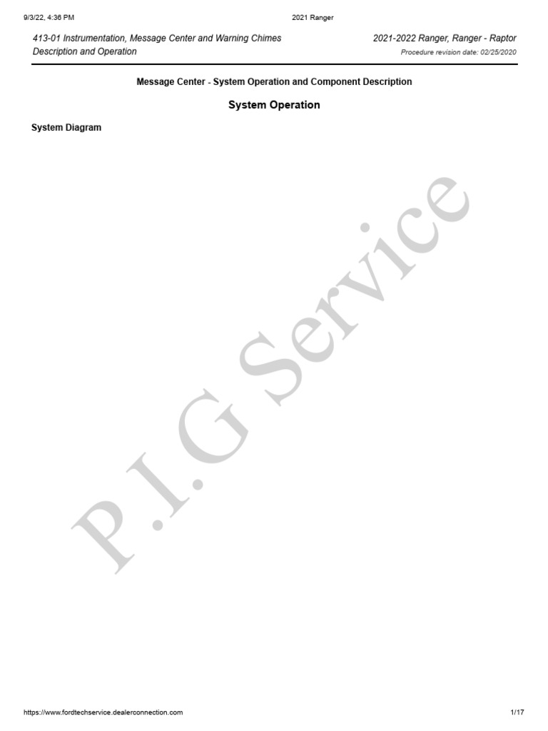 Message Center - System Operation and Component Description | PDF ...