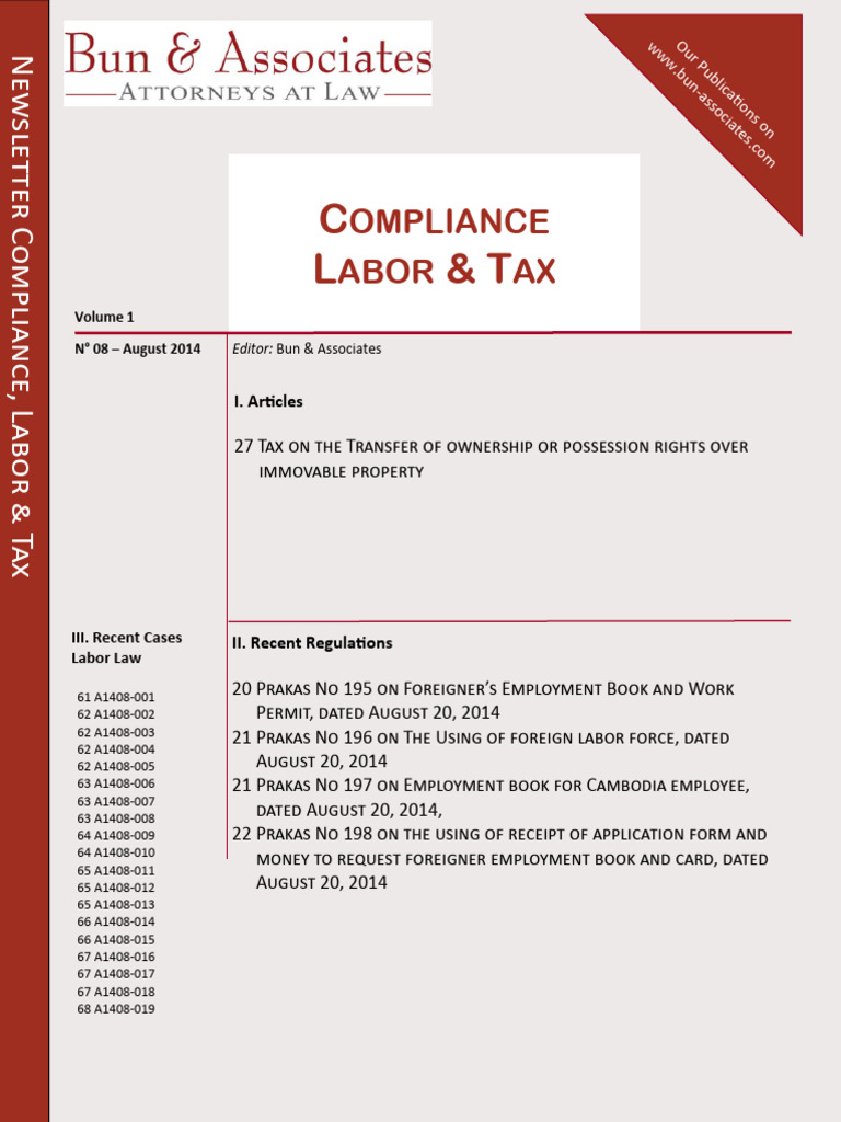 BA-Update-Newsletter-August-2014 | PDF | Employment | Taxes