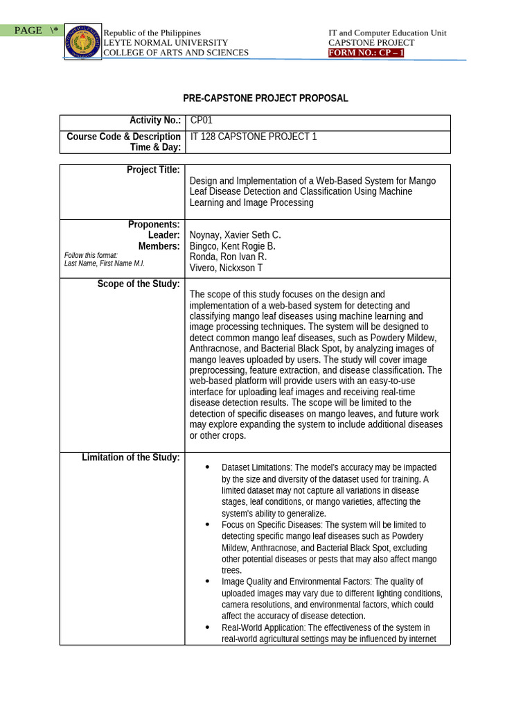 CP 2 Pre Capstone Project Proposal 1 | PDF | Machine Learning | Deep Learning