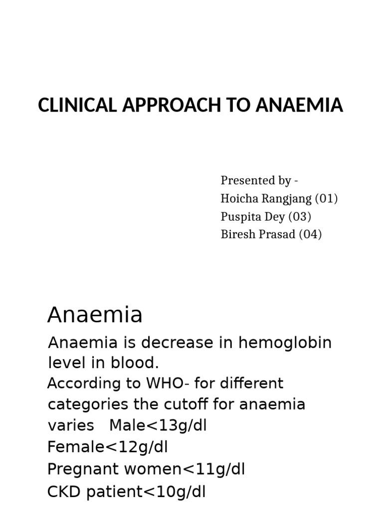 Clinical Guide to Anemia Diagnosis | PDF | Anemia | Medical Specialties