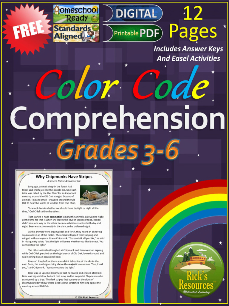 ScienceofReadingComprehensionSkillsColorCodingTextEvidenceGrades36 3 | PDF
