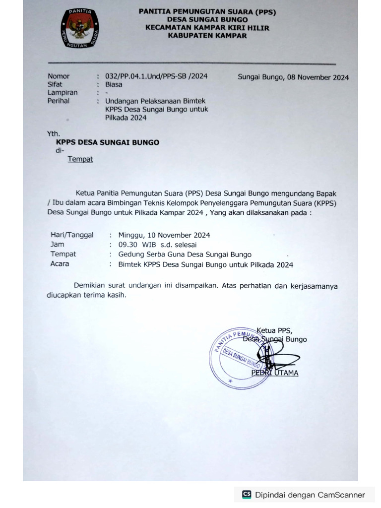 undangan bimtek kpps | PDF