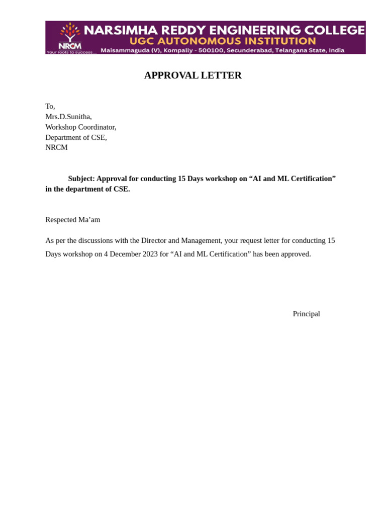 Modified approval letter1 | PDF