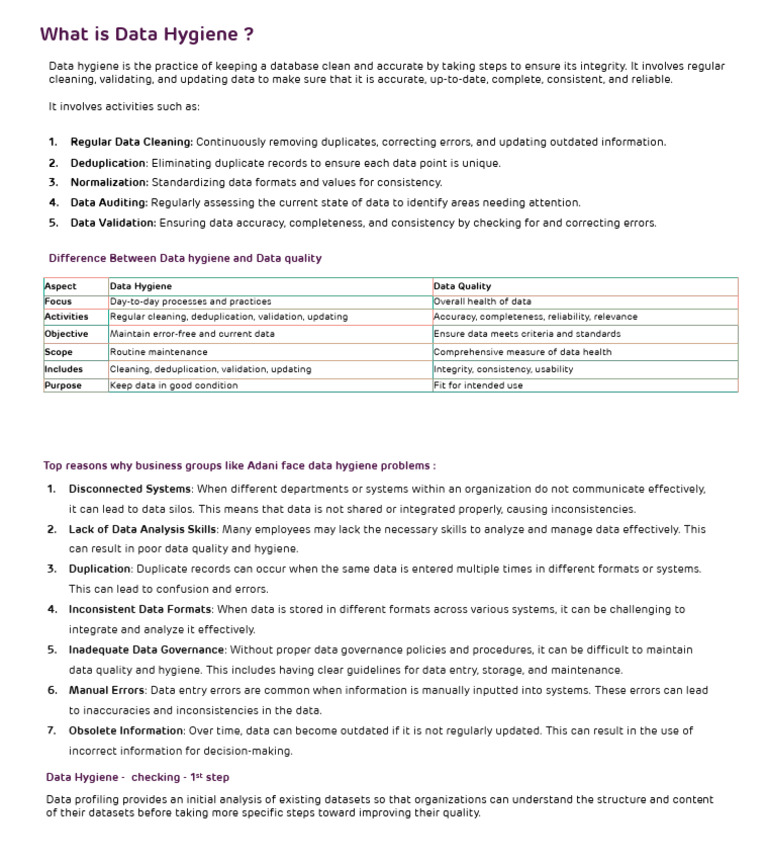 Data Hygiene | PDF | Data Quality | Data