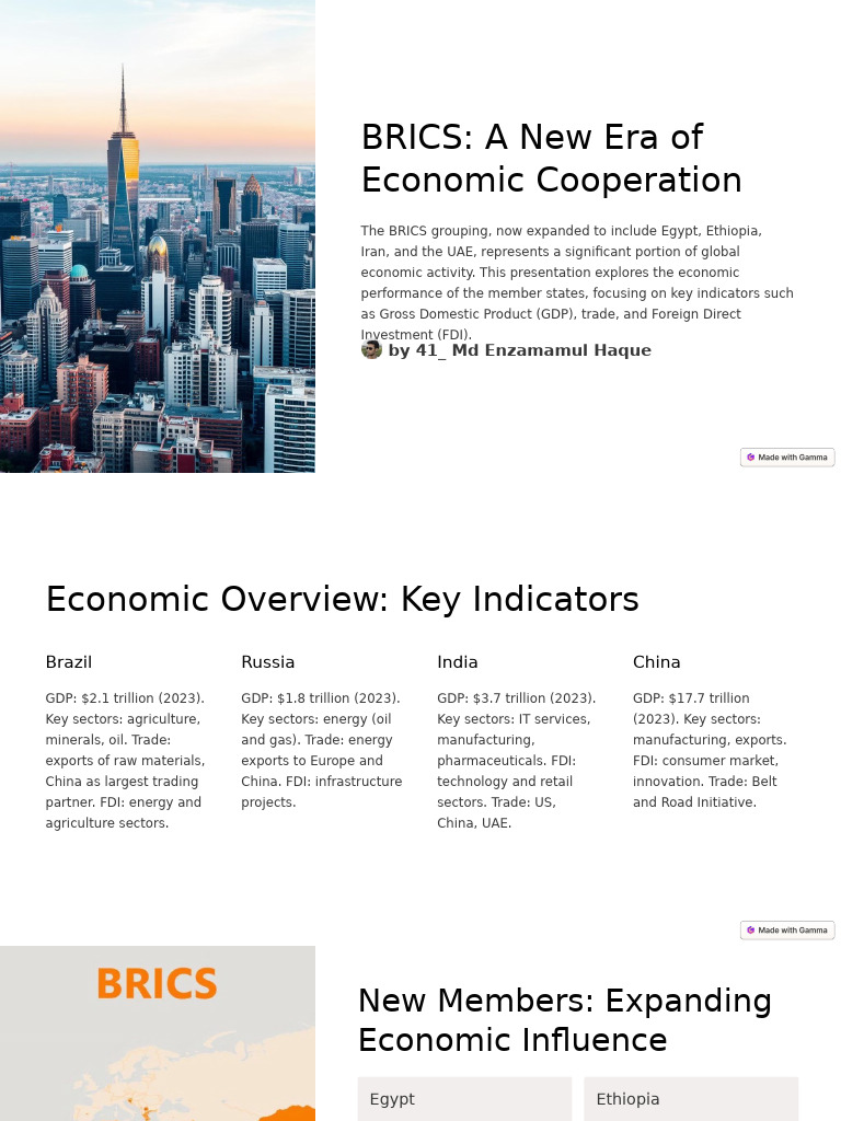 BRICS Economic Cooperation Overview | PDF | Economies | World Economy