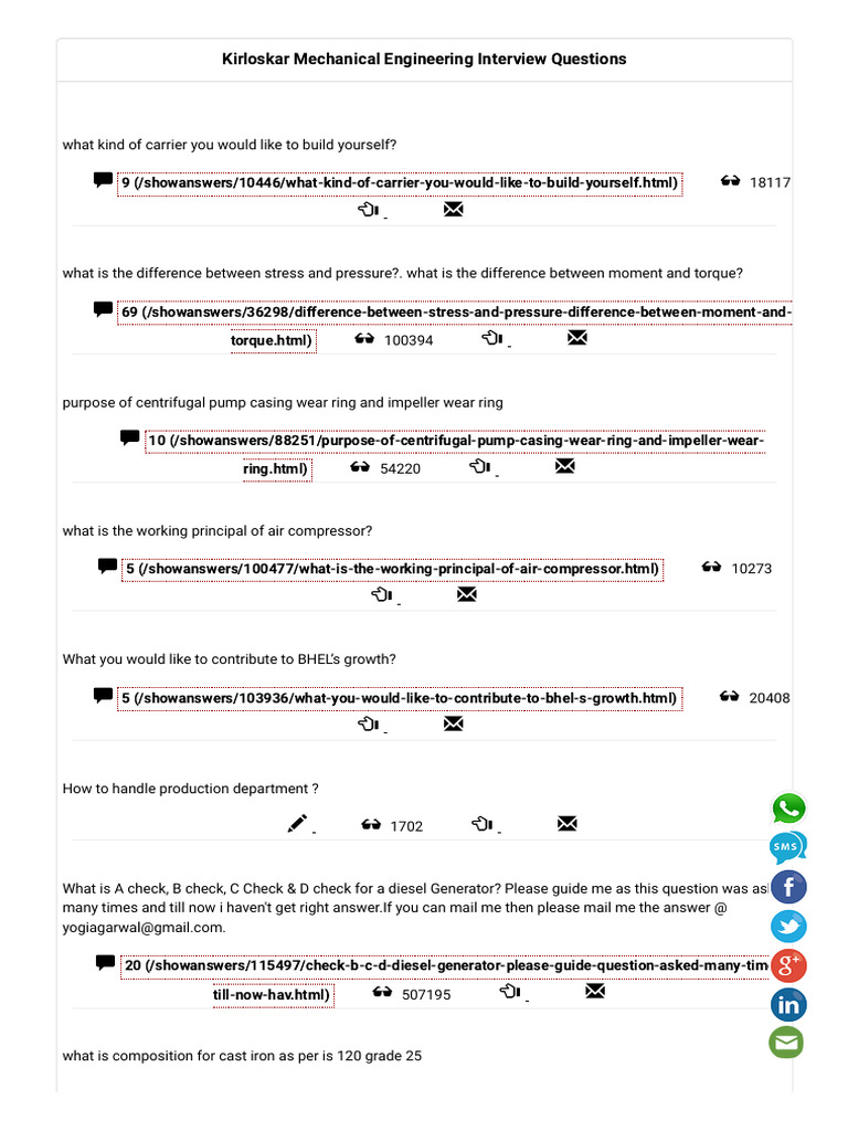 Kirloskar Mechanical Engineering Q&A | PDF | Computing | Software