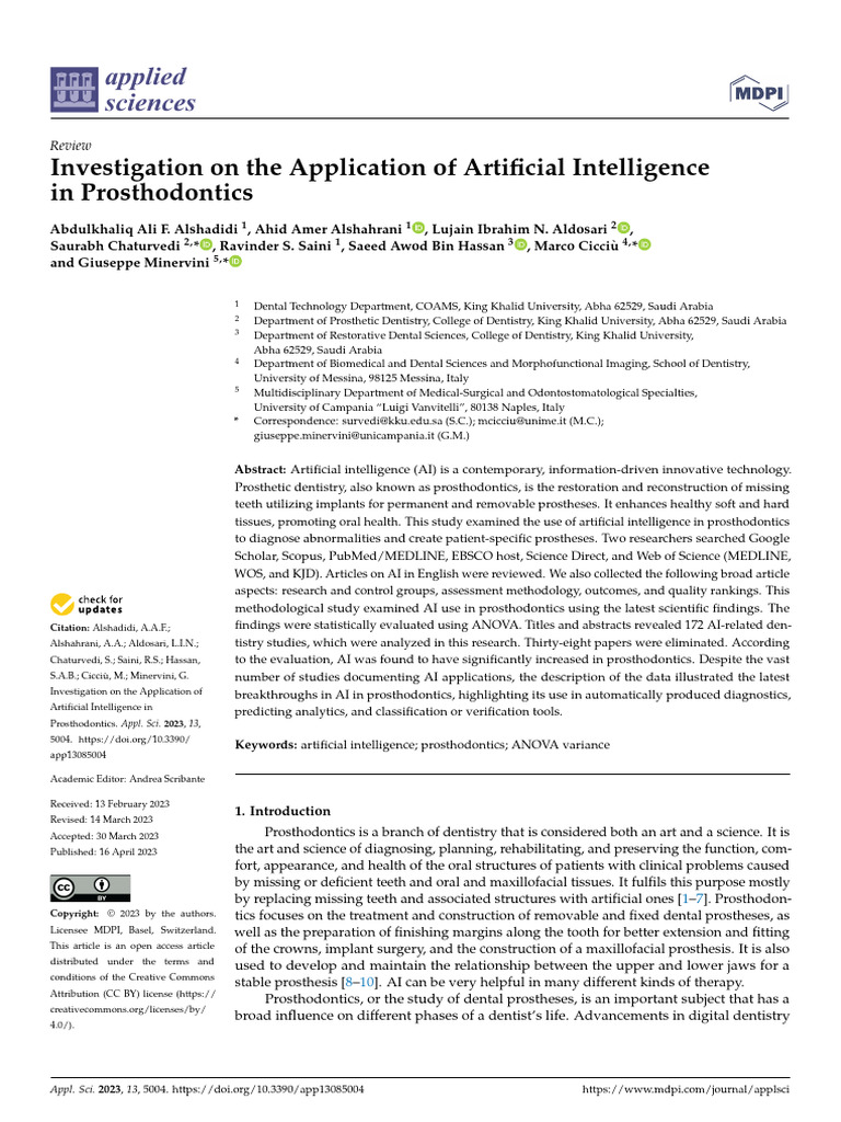 Applsci 13 05004 v2 | PDF | Dental Implant | Prosthodontics