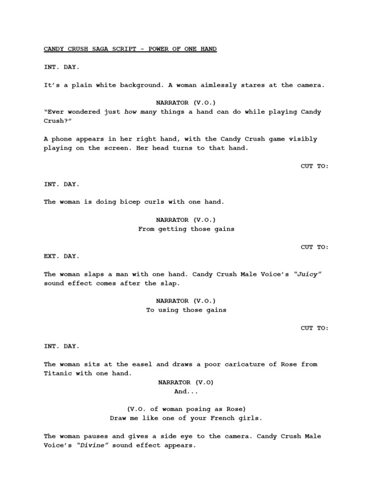 Script - Candy Crush Final | PDF