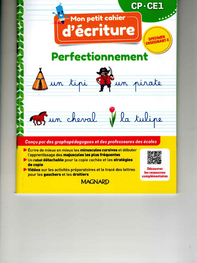 MAGNARD - Mon Petit Cahier D'écriture - Perfectionnement CP-CE1 | PDF