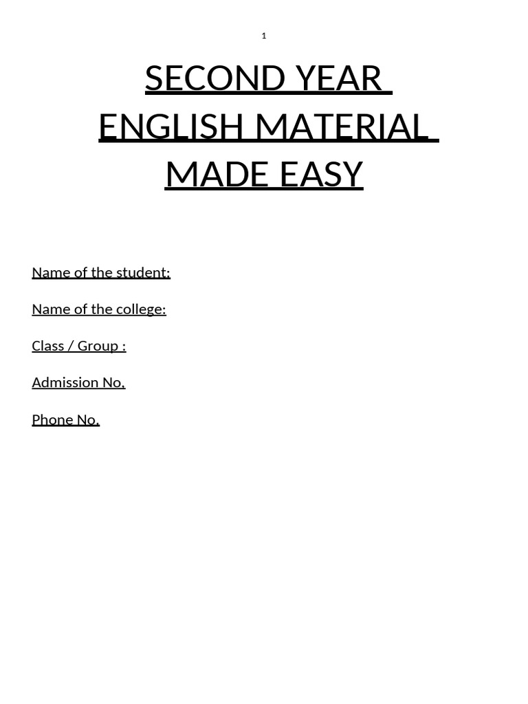 Second Year | PDF | Ice Cream