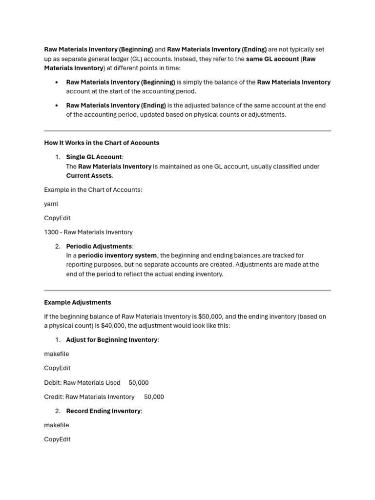 Raw Materials Inventory | PDF