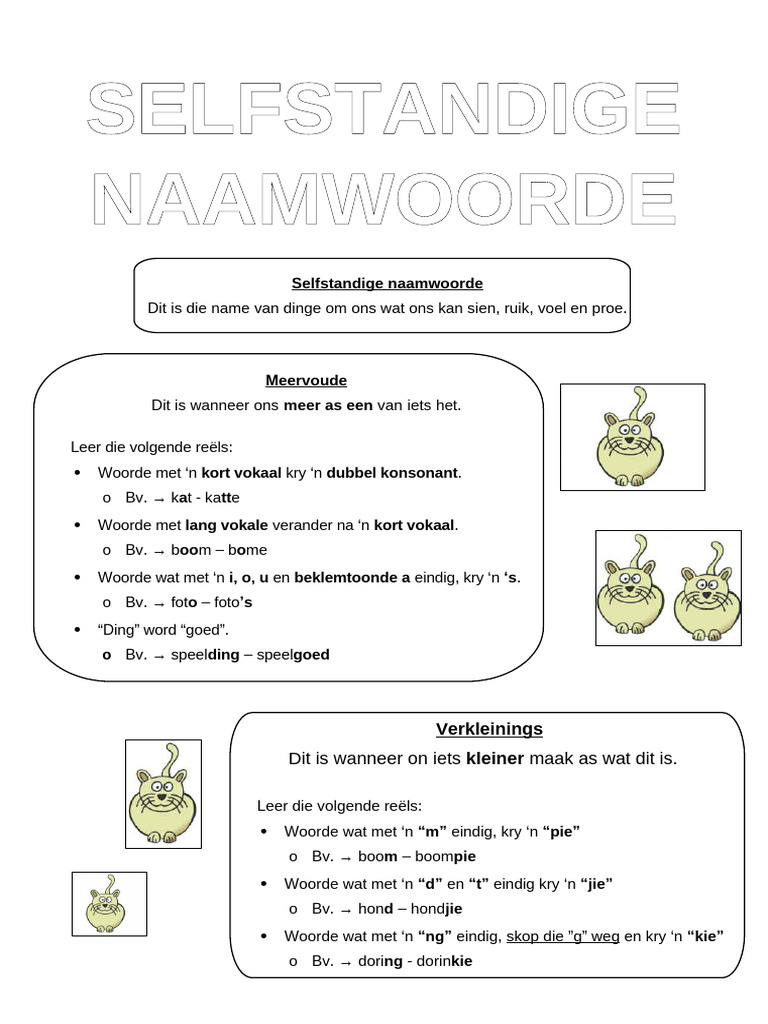 Selfstandige Naamwoorde | PDF