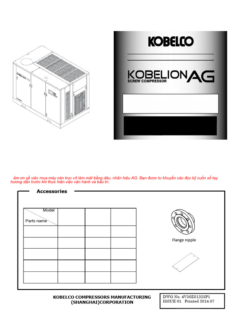 02 Air Compressor Kobelco VS-110A-GH Intruction Manual | PDF