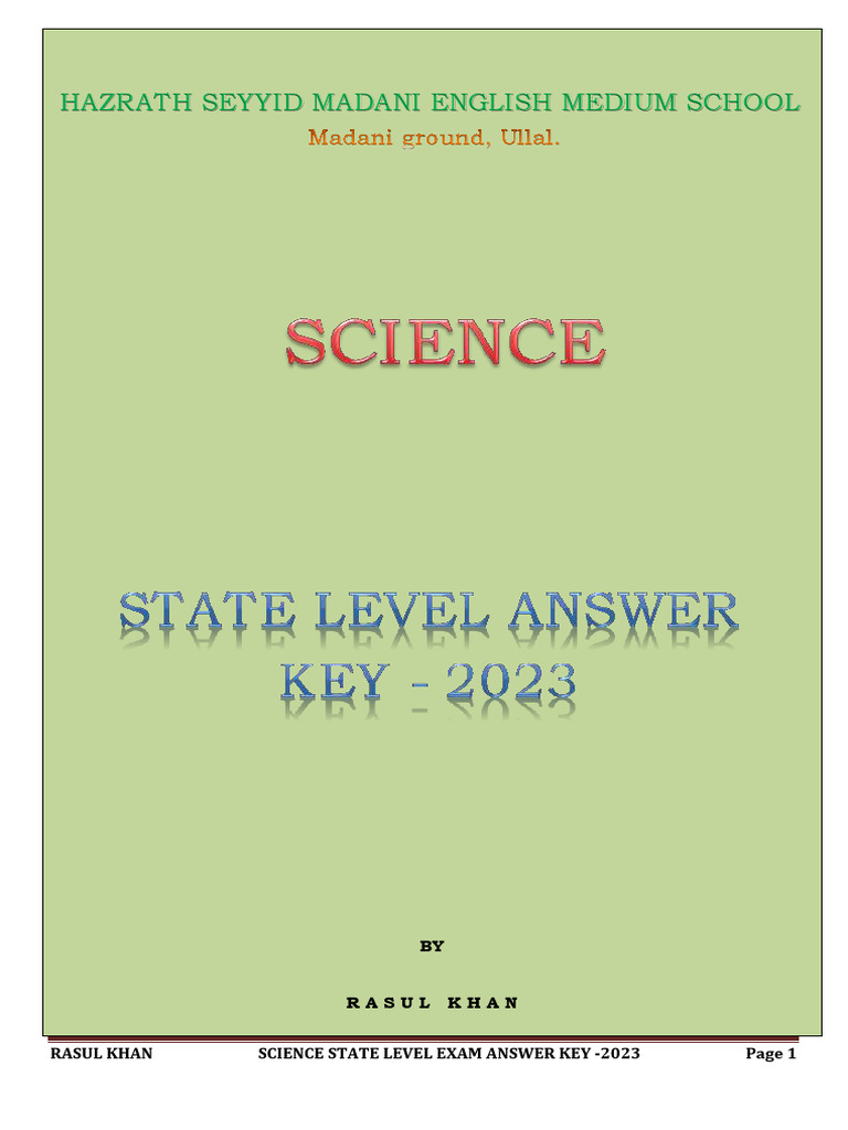2023 Science State Exam Answer Key | PDF | Hormone | Light