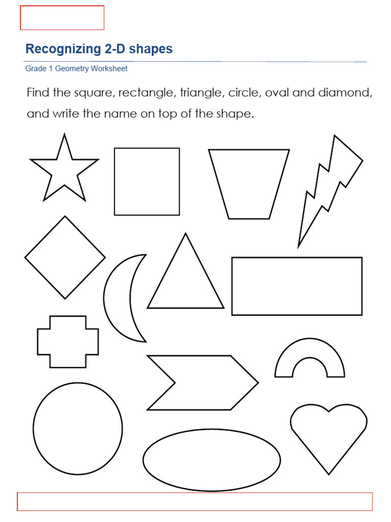 Grade 1 Geometry Recognize 2 D Shapes | PDF