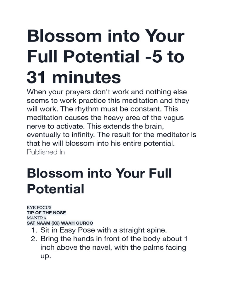 Blossom Into Your Full Potential | PDF