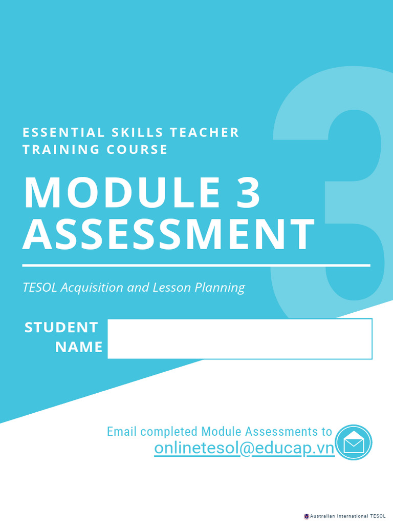 TESOL Course Module 3 Assessment Guide | PDF | English As A Second Or ...