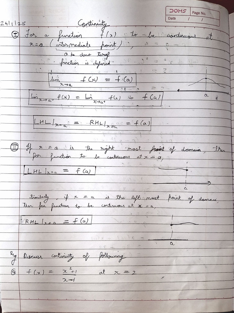 Continuity and Differentiability Notes Mohit Tyagi Sir | PDF