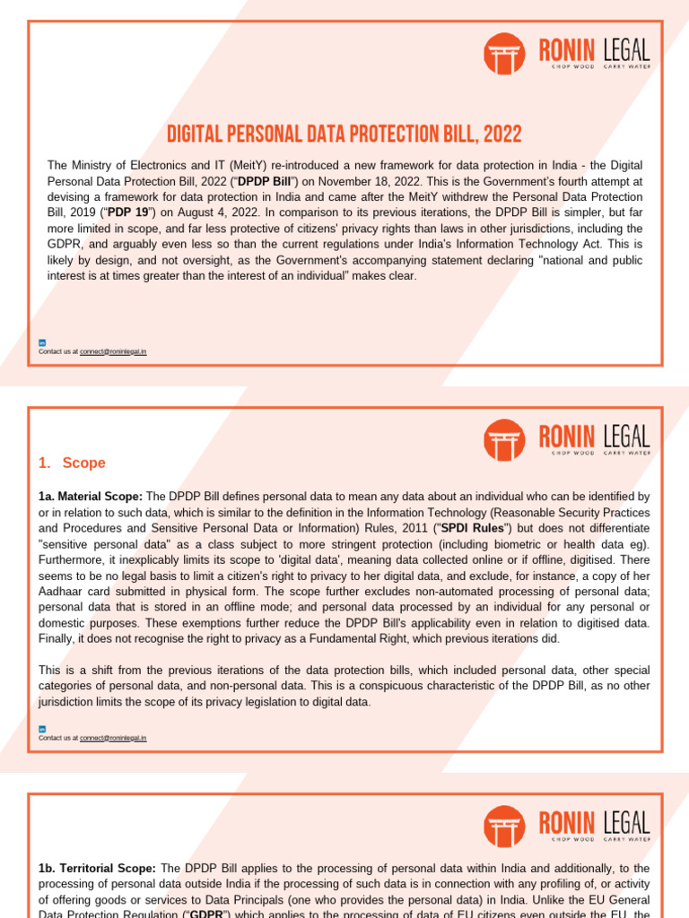 India Digital Personal Data Protection Bill | PDF | Consent | Fiduciary