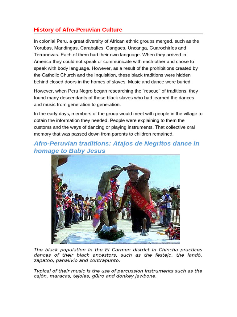 Afro-Peruvian Dance Traditions | PDF | Dances